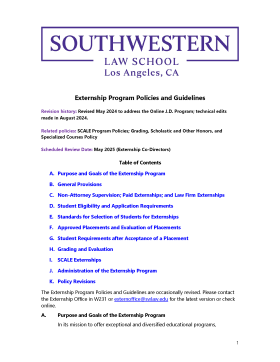 Externship Program | Southwestern Law School